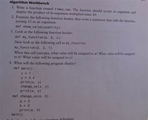 Solved Algorithm Workbench 1 Write A Function Named
