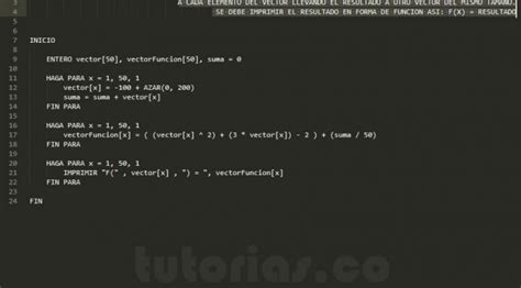 Funciones Pseudocodigo Aplicacion De Funcion A Un Vector