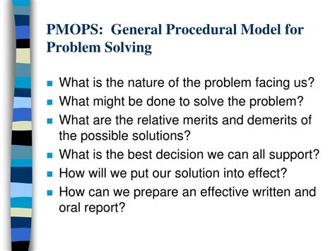 Ppt General Procedural Model For Problem Solving Powerpoint