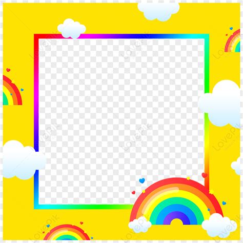 Lgbt 무지개 일러스트 Twibbon 노란색 사각형 테두리지성디자인 Png 일러스트 무료 다운로드 Lovepik