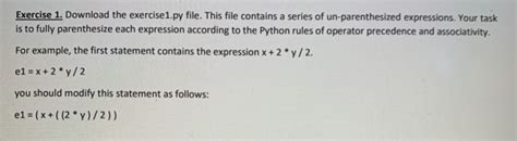 solved exercise 1 download the exercise1 py file this file