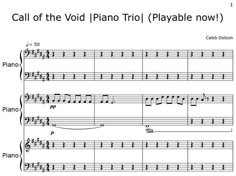 Call Of The Void Piano Trio Playable Now Sheet Music For Piano