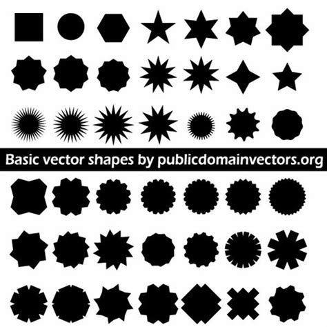 Basic Geometric Shapes Vector Pack Public Domain Vectors