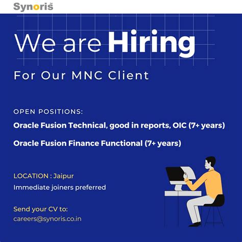 Synoris Information Systems Private Limited On Linkedin Hiring Oracle Jaipur