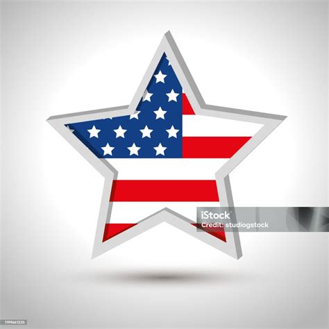 Isolated Usa Flag Star Vector Design Stock Illustration Download