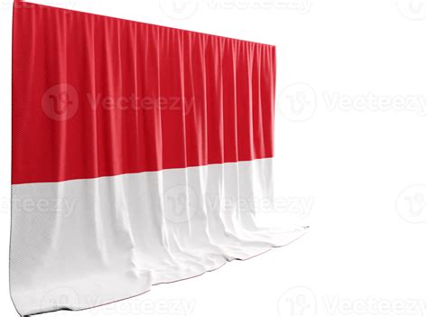 Monaco Flag Curtain In 3d Rendering Reflecting Monacos Rich Heritage