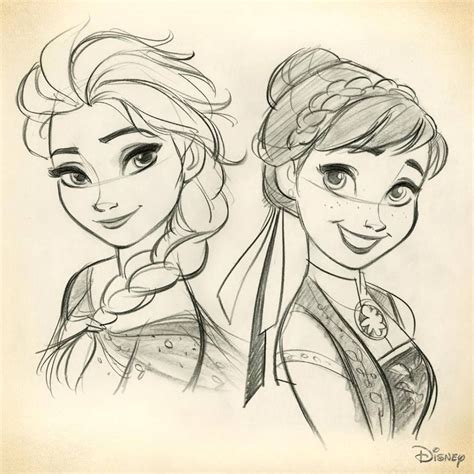 Draw Elsa And Anna Drawing Skills Academy