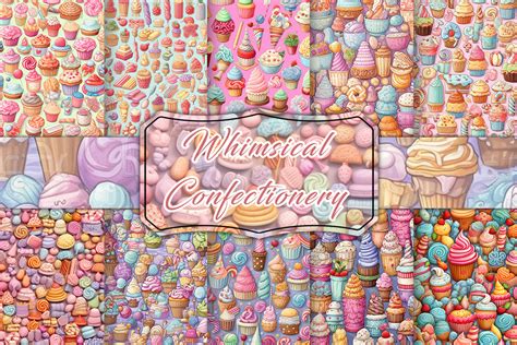 Whimsical Confectionery Patterns Background Graphics ~ Creative Market