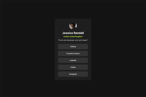 Frontend Mentor Social Links Profile Using Css Grid Coding Challenge
