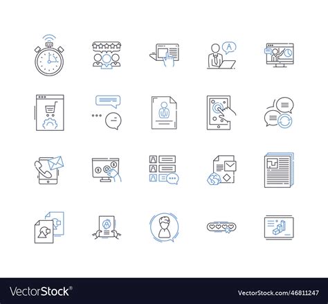 Operational Efficiency Line Icons Collection Vector Image