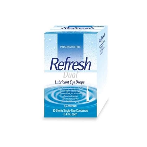 Refresh Dual Lubricant Eye Drops 0 4ml Lubricating Hydrating 30s