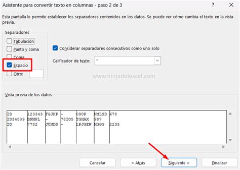 cómo dividir texto en partes en excel sin fórmula ninja del excel
