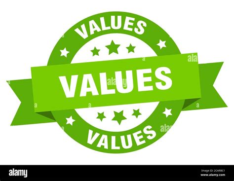 Values Round Ribbon Isolated Label Values Sign Stock Vector Image