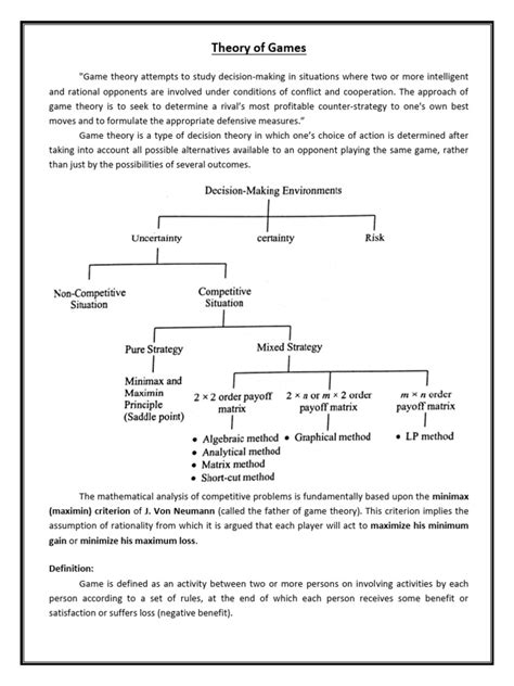 Theory Of Games Pdf Game Theory Matrix Mathematics