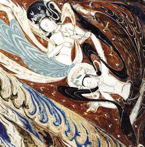敦煌飞天壁画高清图敦煌壁画飞天敦煌飞天壁画第2页文秘苑图库
