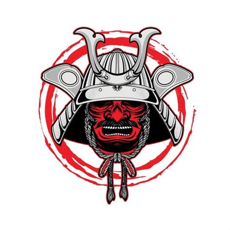 Handdrawn Samurai Logo талисман Премиум векторы Нарисованный Самурай Векторные иллюстрации