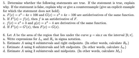 solved 5 determine whether the following statements are