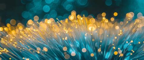 Fiber Optic Telecommunication Network Visualizing Pulsing Digital Data
