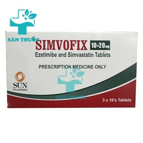 Simvofix 1020mg Sun Pharma Thuốc Trị Tăng Cholesterol Máu