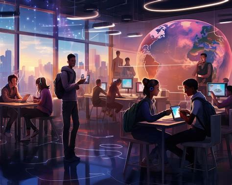 Premium AI Image A Computer Lab Filled With Babes Exploring The Realms Of Technology Coding