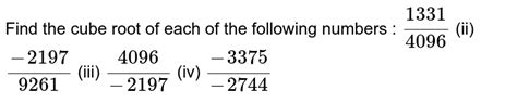 Find The Cube Roots Of 9261