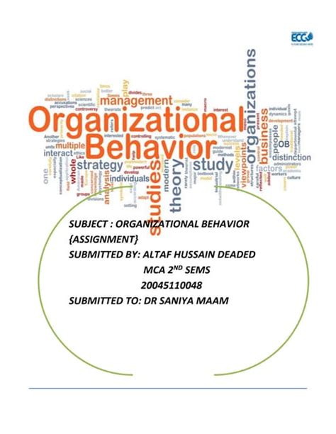 Assignment Organizational Behaviordocx
