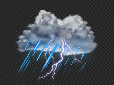 Hd Realistic Thunderstorm Rainy Cloud Lightning Png Citypng