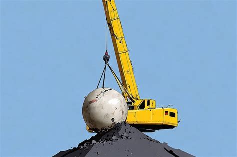Crane With Wrecking Ball Making The Impossible Possible Overcoming