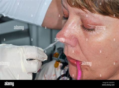 Oesophageal Manometry And Ph Testing Patient Being Fitted With