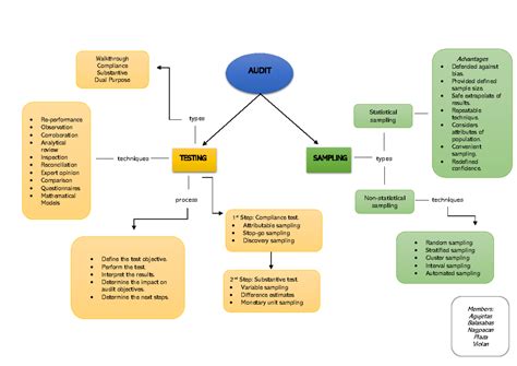 Concept Map Audit Testing And Sampling Types Techniques TESTING SAMPLING Types Process Studocu
