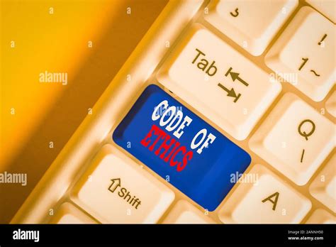 Writing Note Showing Code Of Ethics Business Concept For Basic Guide For Professional Conduct