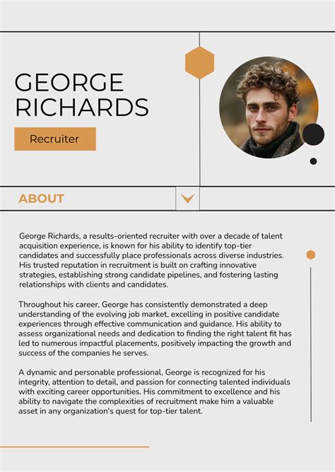 Free Tech Professional Bio Template To Edit Online