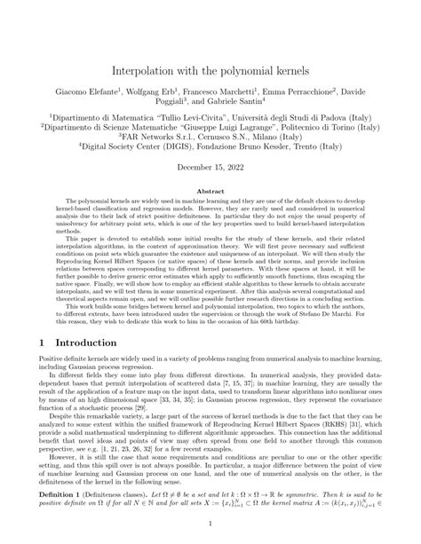 PDF Interpolation With The Polynomial Kernels