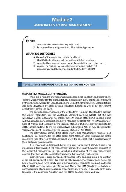 Module 1 Introduction To Risk Managementpdf