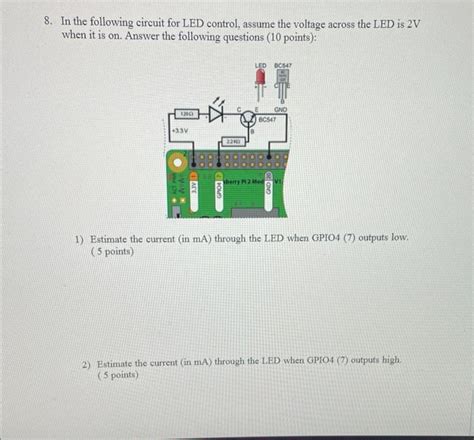 Solved In The Following Circuit For LED Control Assume Chegg