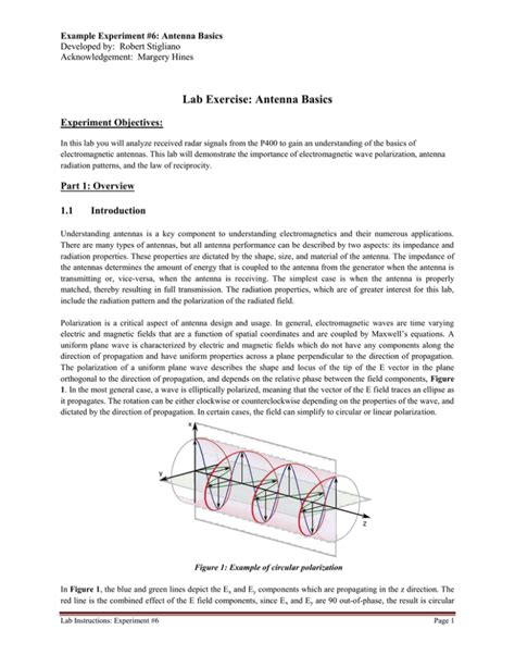Lab Exercise Antenna Basics