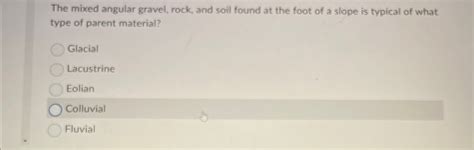 Solved The Mixed Angular Gravel Rock And Soil Found At The