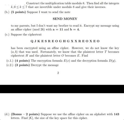 [solved] Construct The Multiplication Table Modulo Solutioninn