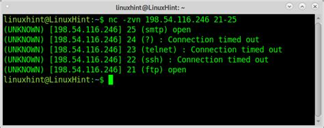 using netcat for port scan linux hint