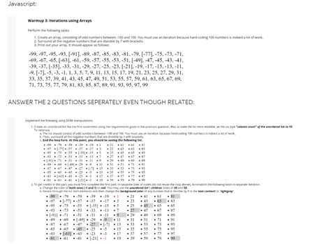Solved Javascript Warmup 3 Iterations Using Arrays Perform