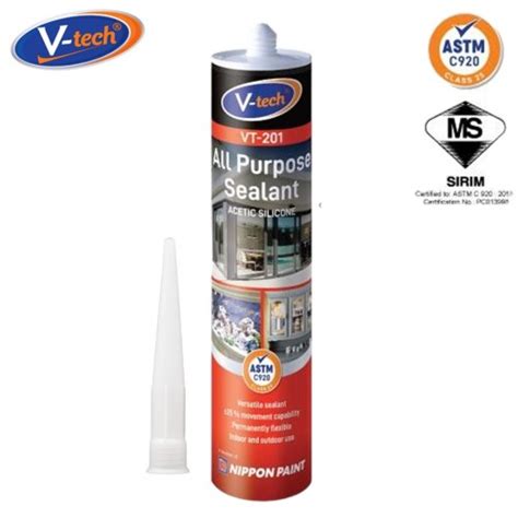 V Tech Vt 201 All Purpose Sealant Acetoxy Silicone Sealant 270ml