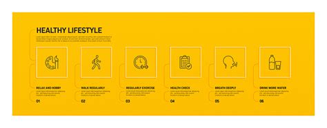 건강한 라이프 스타일 관련 프로세스 인포 그래픽 템플릿 프로세스 타임라인 차트 선형 아이콘이 있는 워크플로 레이아웃 건강한 생활