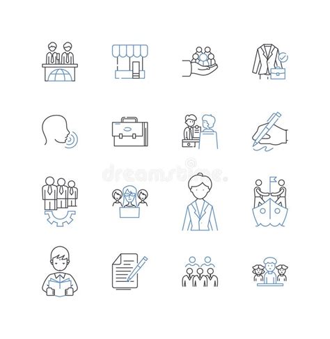 Objective Line Icons Collection Ambition Target Purpose Goal