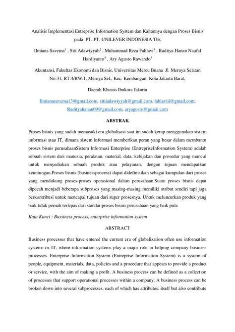 Pdf Analisis Implementasi Entreprise Information System Dan Kaitannya