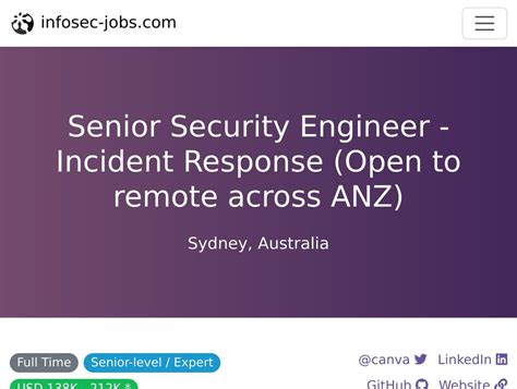 Hiring Senior Security Engineer Incident Response Open To Remote Across Anz In Sydney
