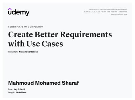 mahmoud sharaf on linkedin udemy course completion certificate