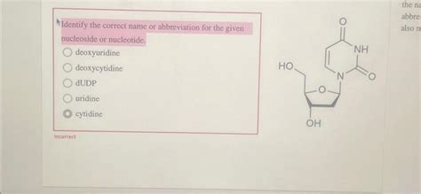 Solved Identify The Correct Name Or Abbreviation For The