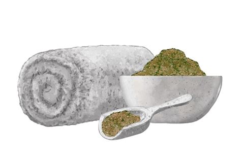 스파 트리트먼트를 위한 미용 구성 바다 소금 숟가락 수건이 담긴 세라믹 그릇 아름다움과 건강한 라이프스타일의 개념 손으로 그린 그림은 흰색 배경에 고립되어 있습니다 0명에