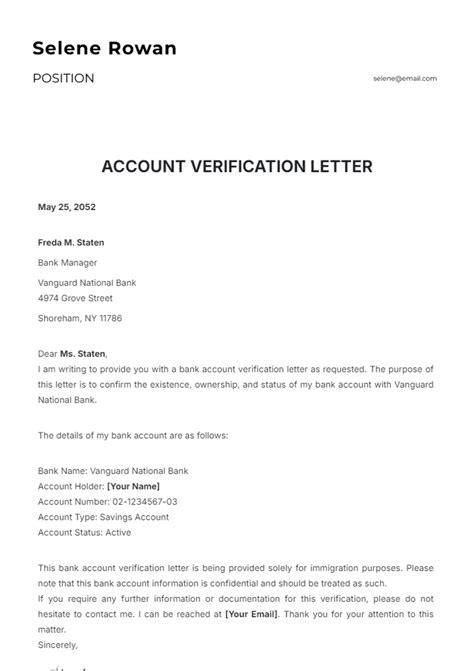 Bank Statement Letter Sample Letter