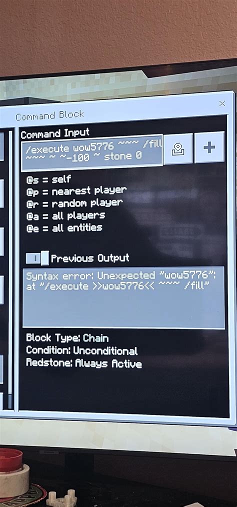 syntax errors r minecraftcommands